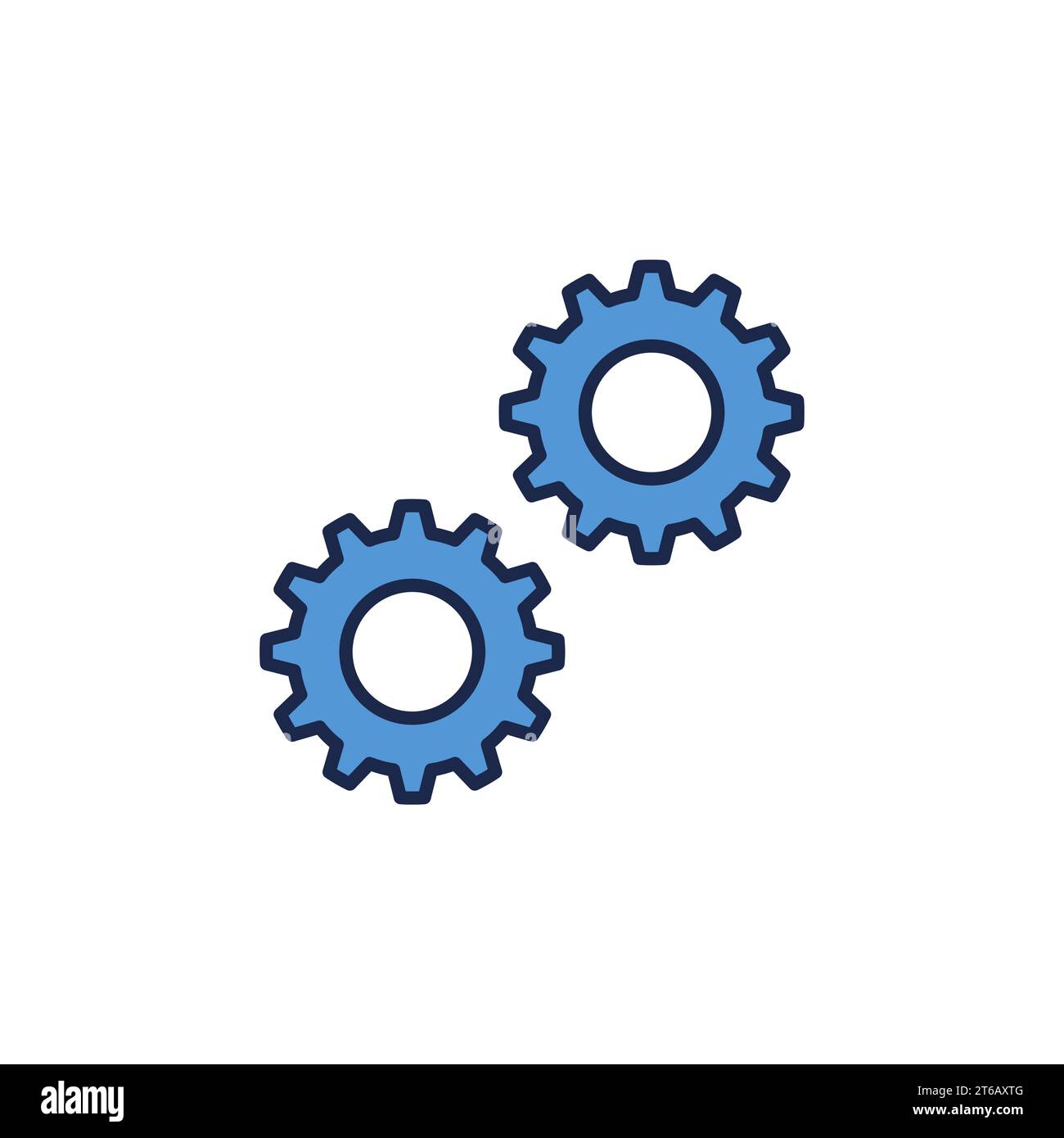 Two Gears vector concept blue modern icon or symbol Stock Vector Image ...