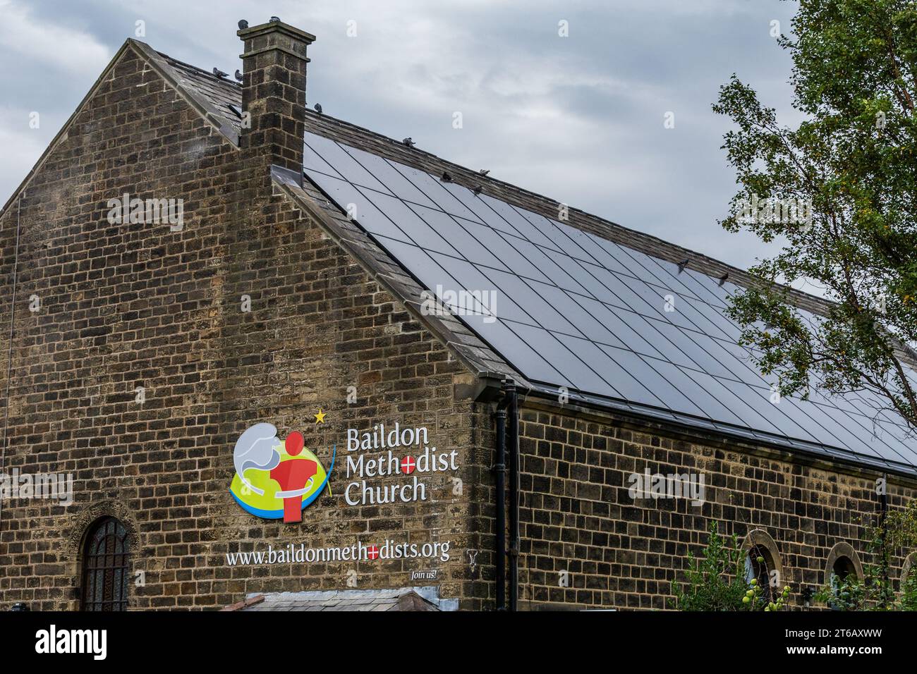 Solar Panels (PV panels) on the roof of Baildon Methodist Church. This ...