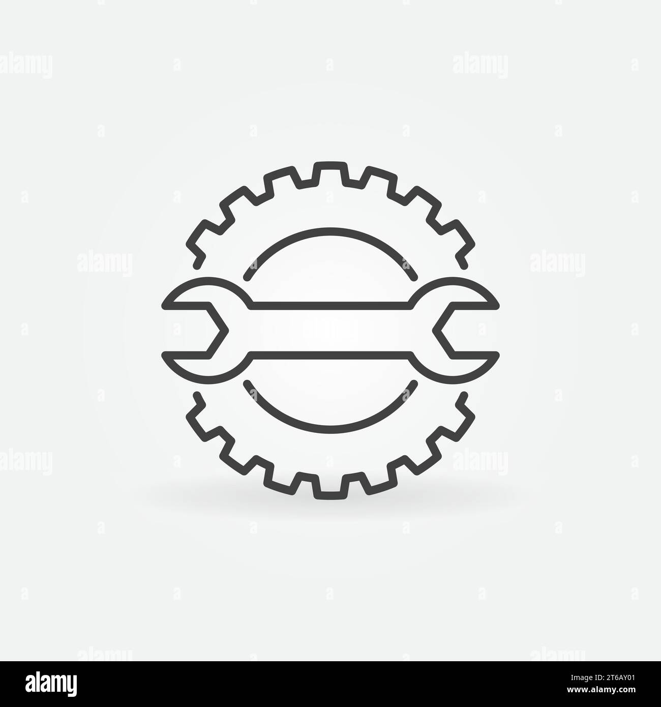 Cog Wheel with Spanner line icon. Configuration vector concept outline ...