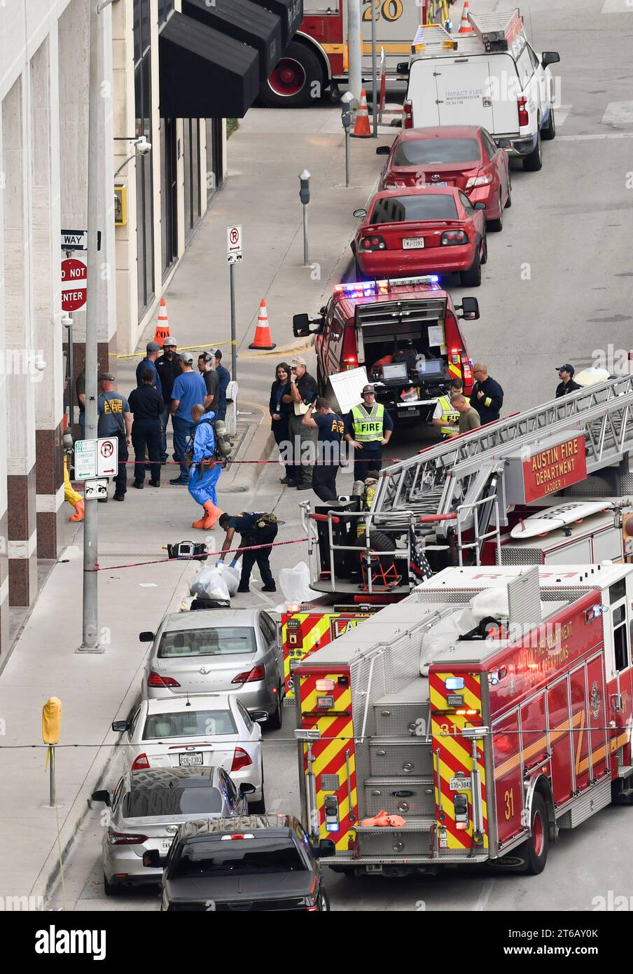 Austin Texas USA, November 9 2023: Austin Fire Department hazmat units ...