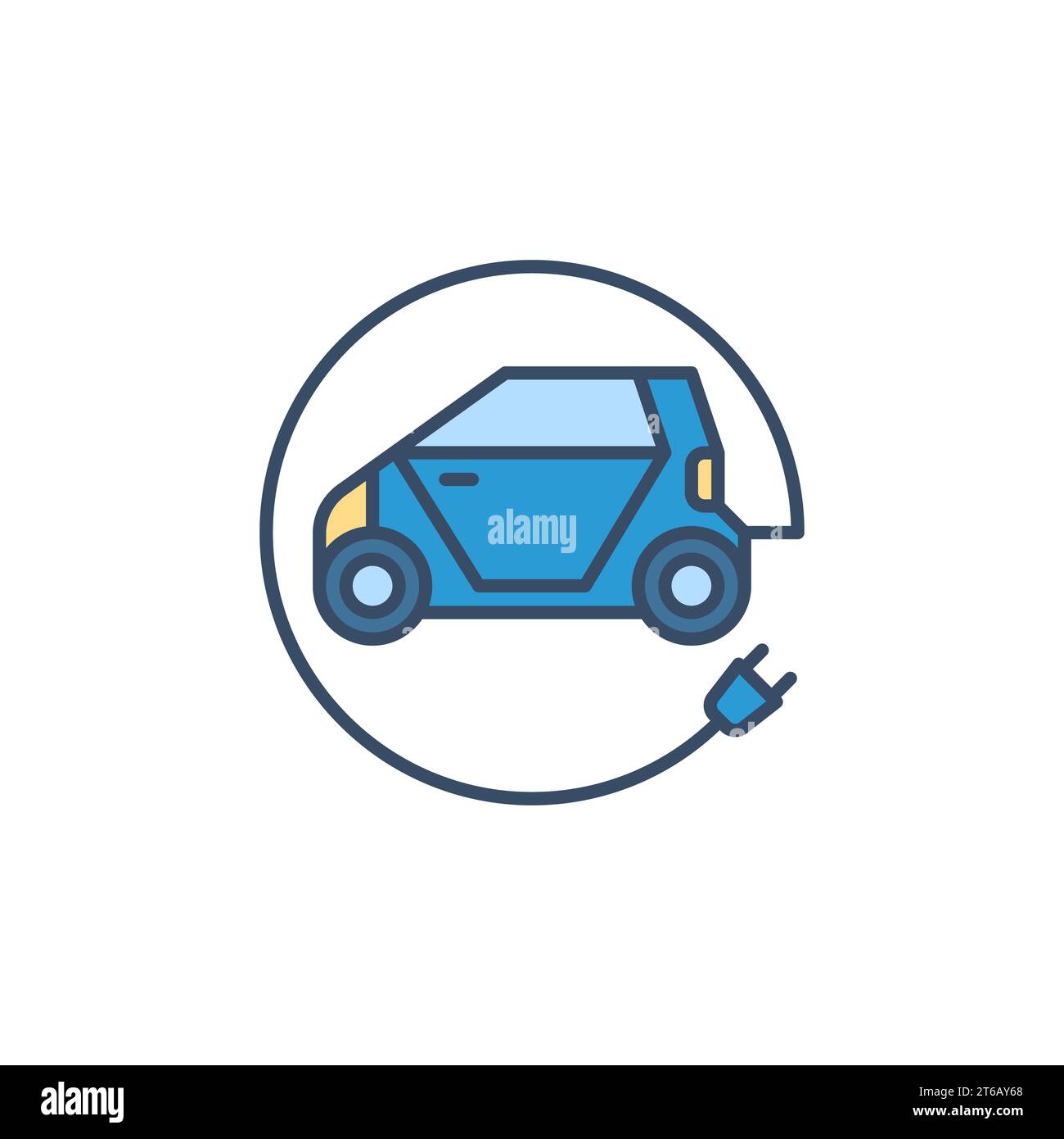 EV with Round Cable and Plug vector concept colored icon or symbol ...