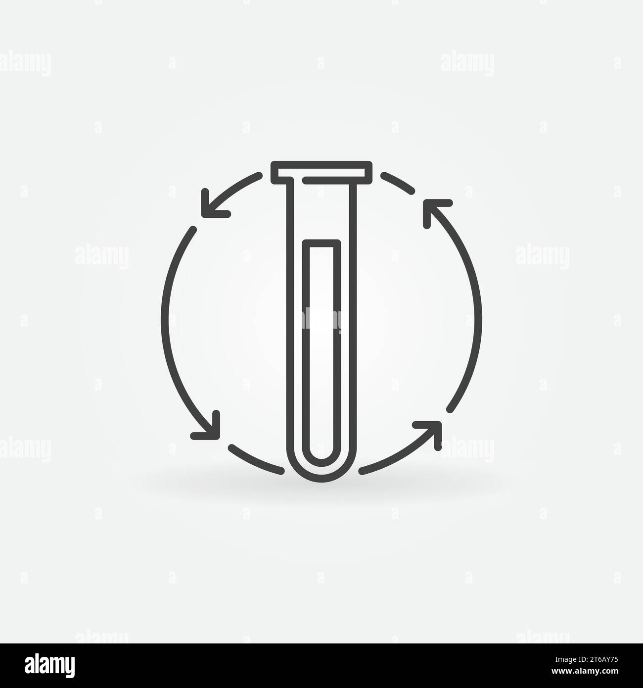 Test tube and arrows vector chemistry concept minimal icon or symbol in ...