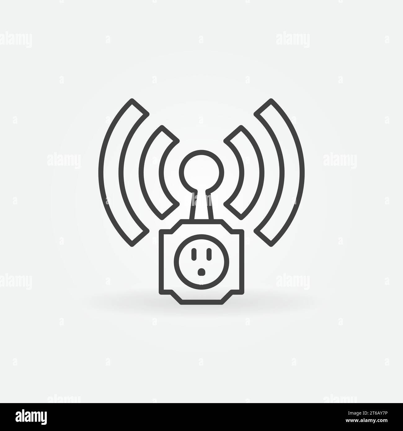 Wireless US Smart Socket vector concept icon or logo in outline style ...