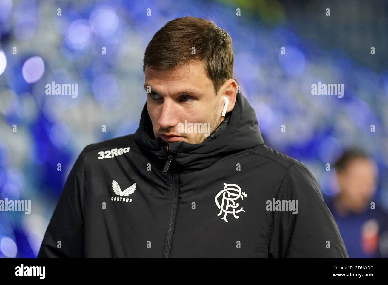 Rangers' Borna Barisic arrives at the ground ahead of the UEFA Europa ...