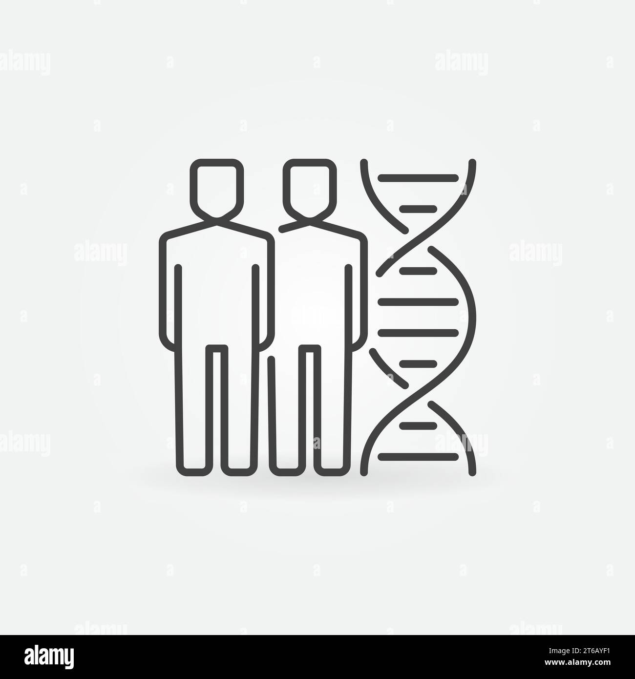 Two People with DNA vector concept outline icon or design element Stock ...