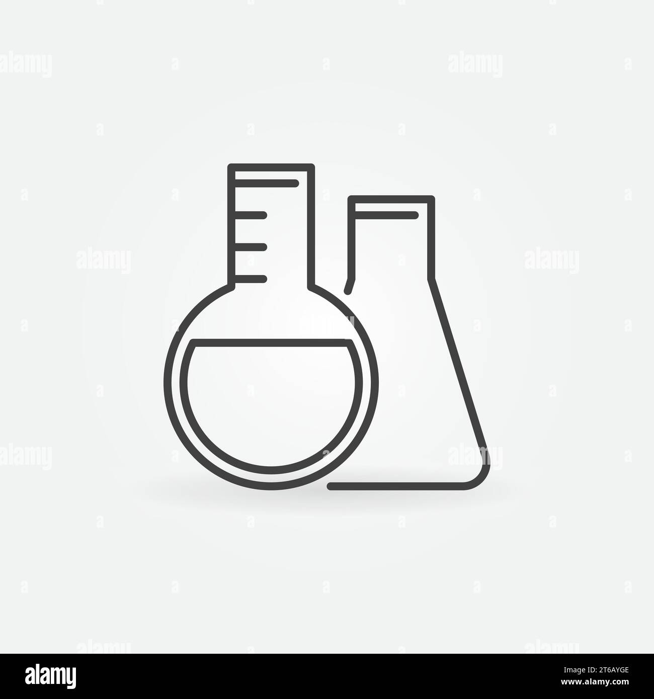 Vector Conical and Round-bottom flask concept icon or sign in thin line ...