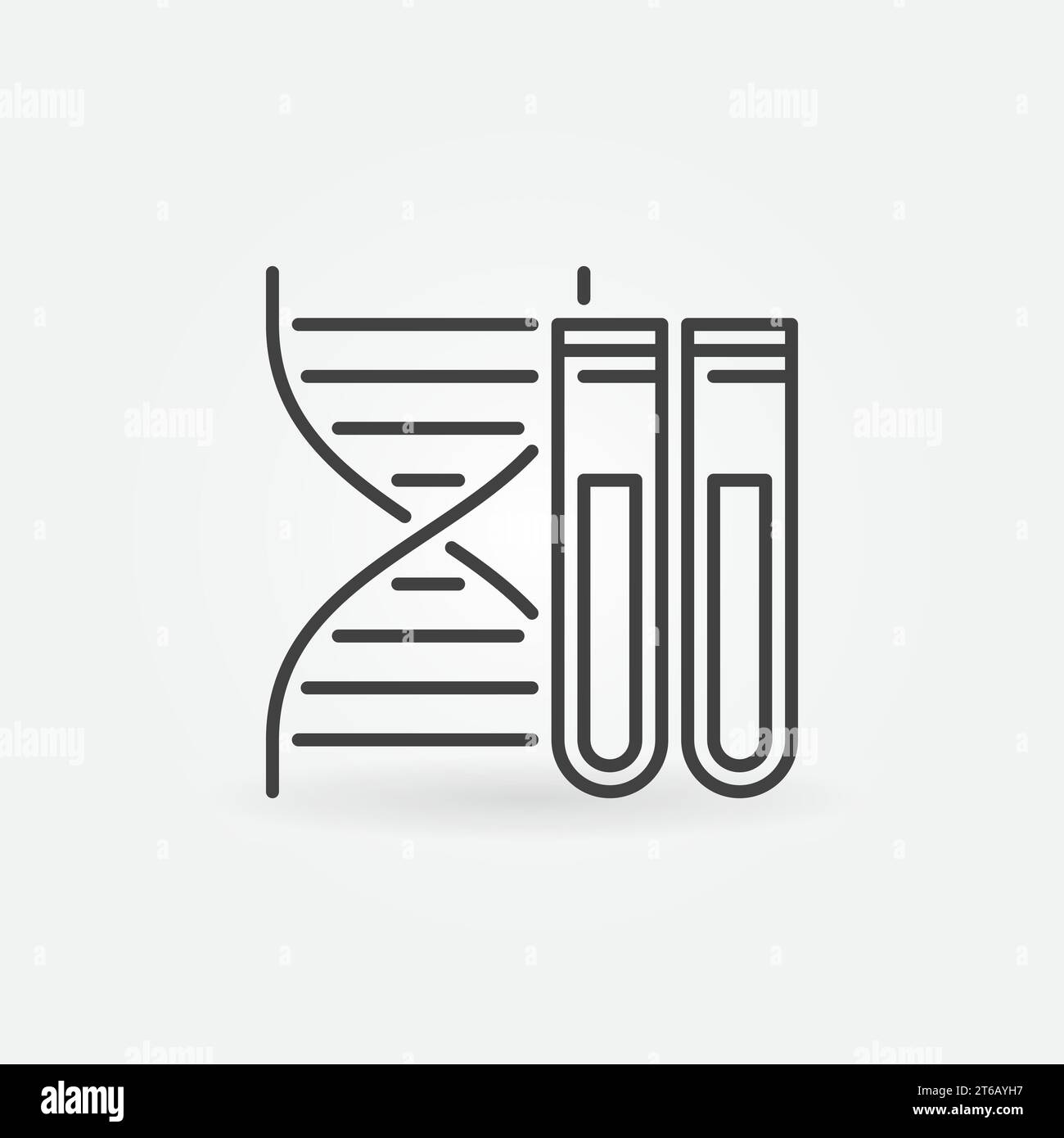 Test tubes with DNA vector outline icon. Genetics concept symbol in ...