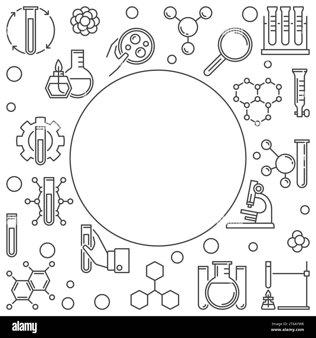 Chemistry Science minimal frame with empty space. Vector illustration ...