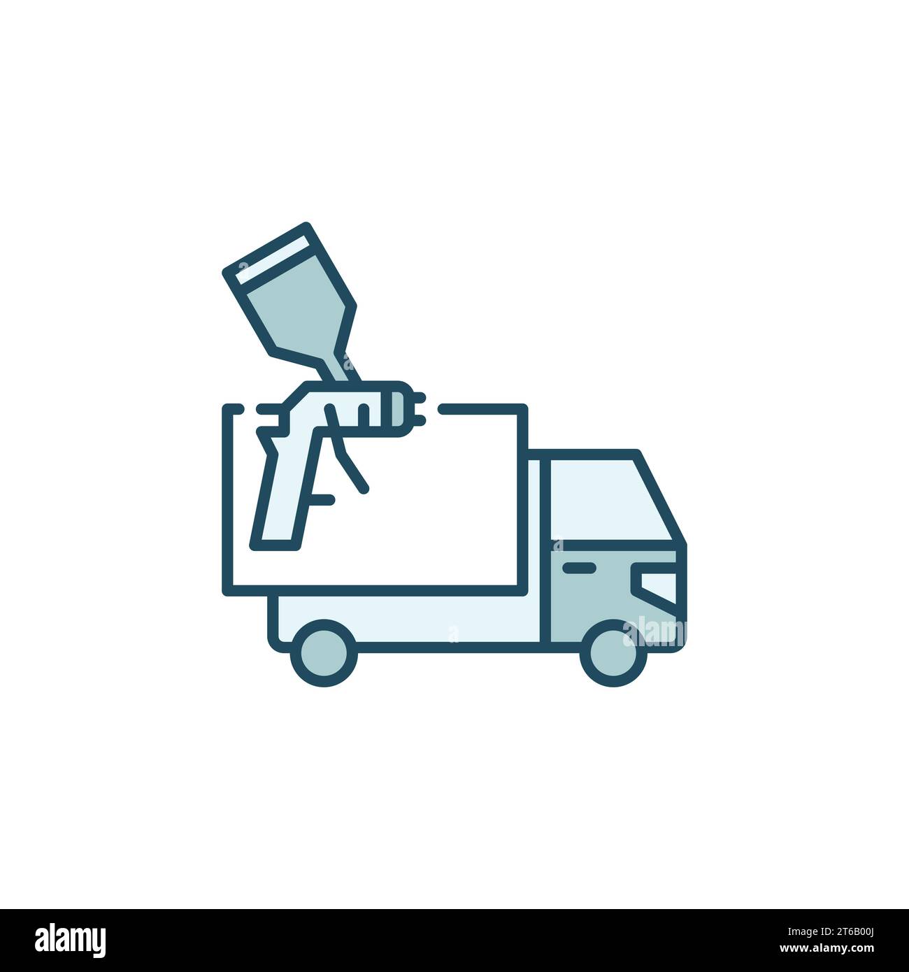 Truck Car Paint and Spray Gun vector concept colored icon or logo ...
