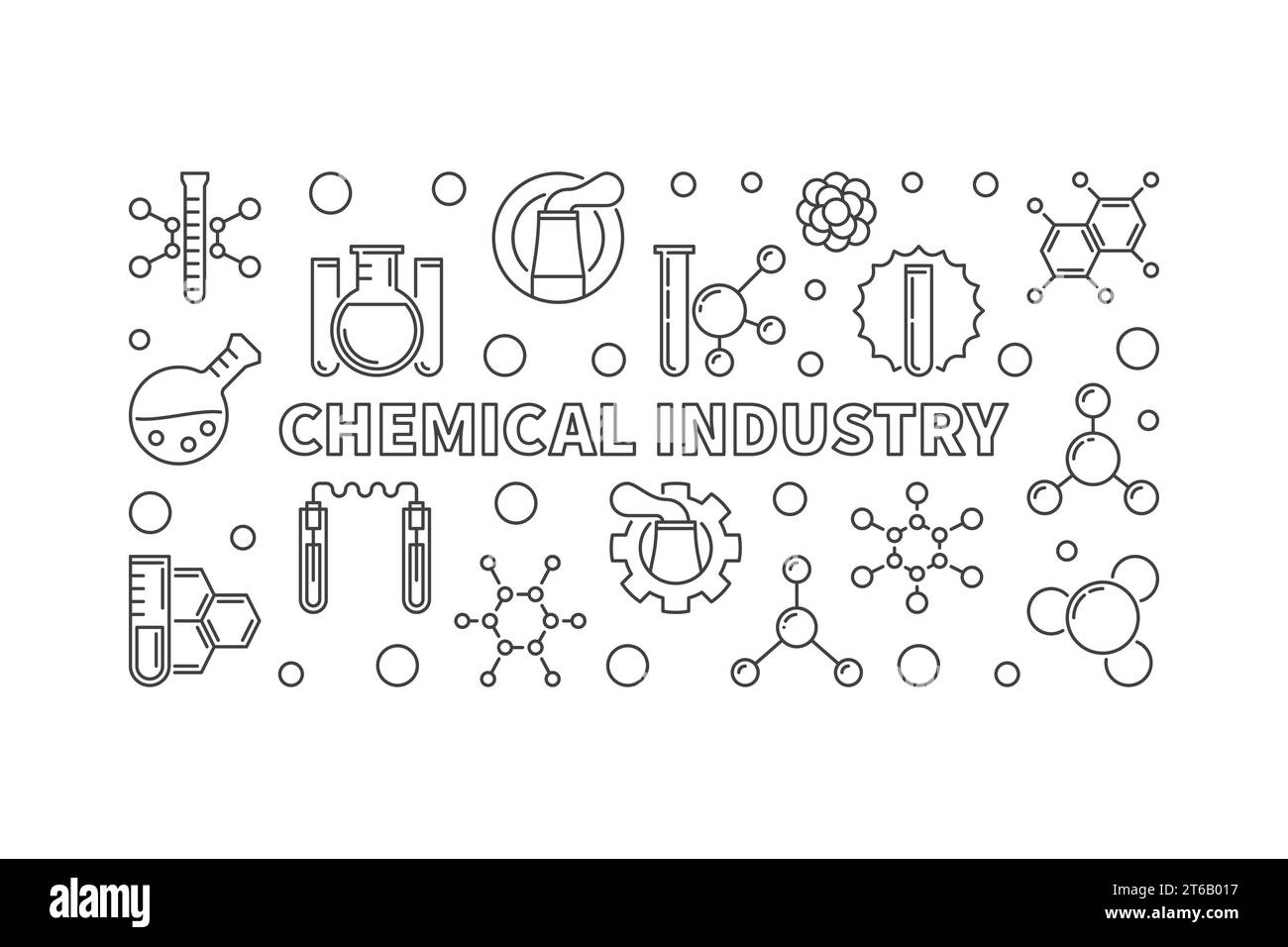Chemical Industry concept horizontal banner - vector illustration in ...