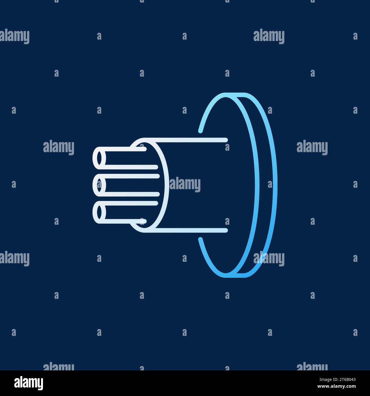 Fiber Optic Cable vector colored linear icon on dark background Stock ...