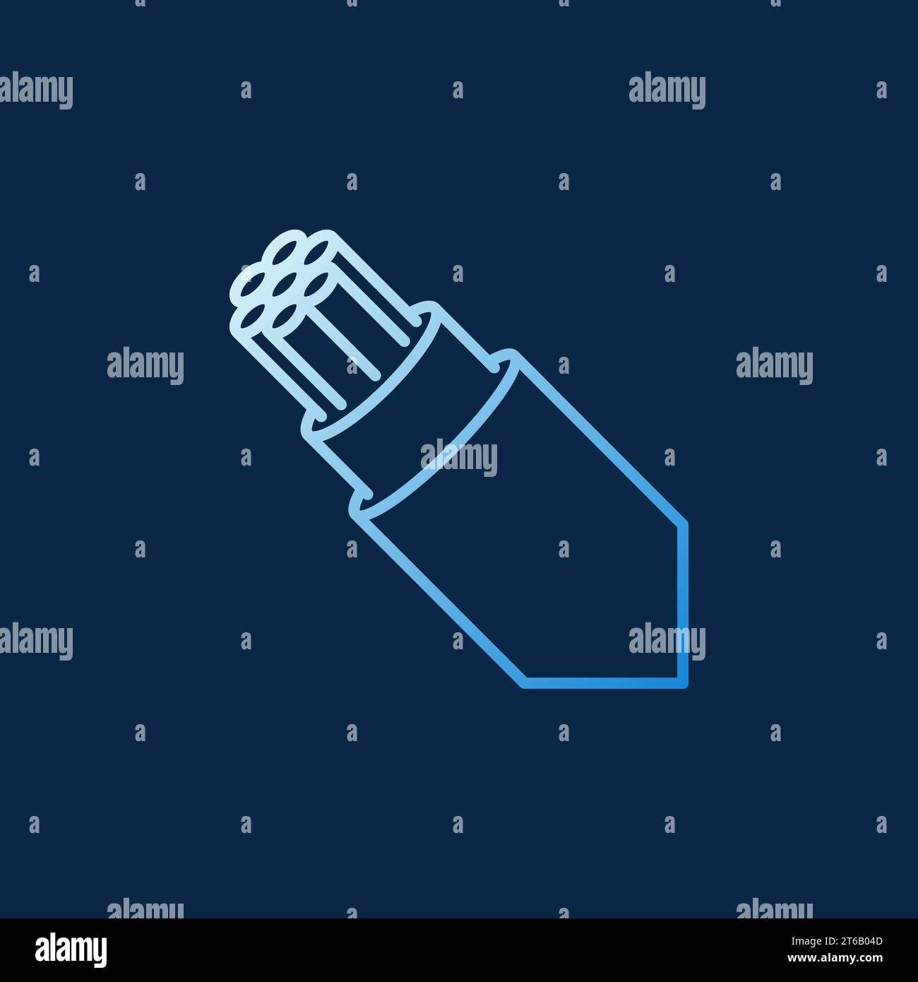 Optical fiber breakout cable vector outline colored icon or logo ...