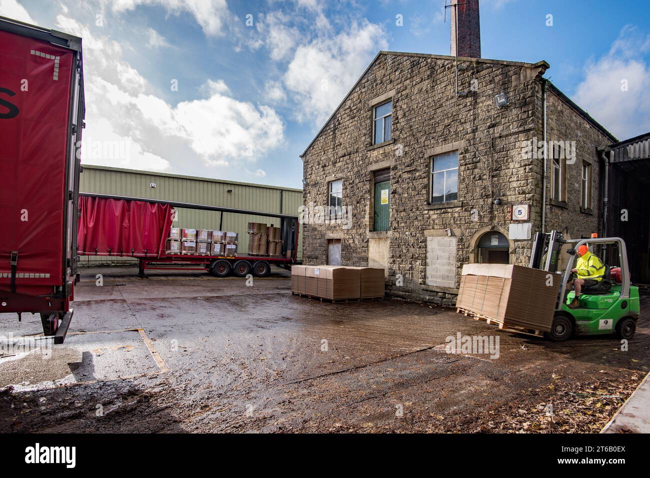 Loading packaging material at High Mill in Langcliffe, North Yorkshire ...
