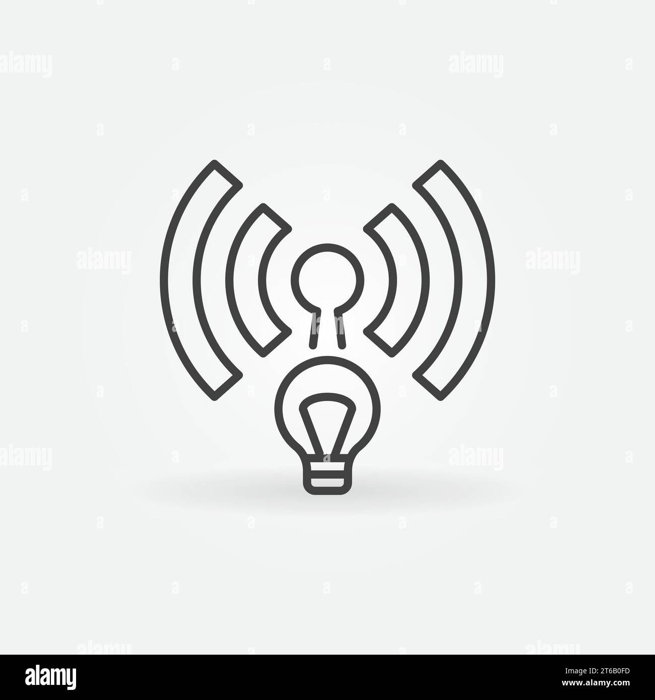 Wi-Fi Smart Light Bulb concept vector outline icon or symbol Stock ...
