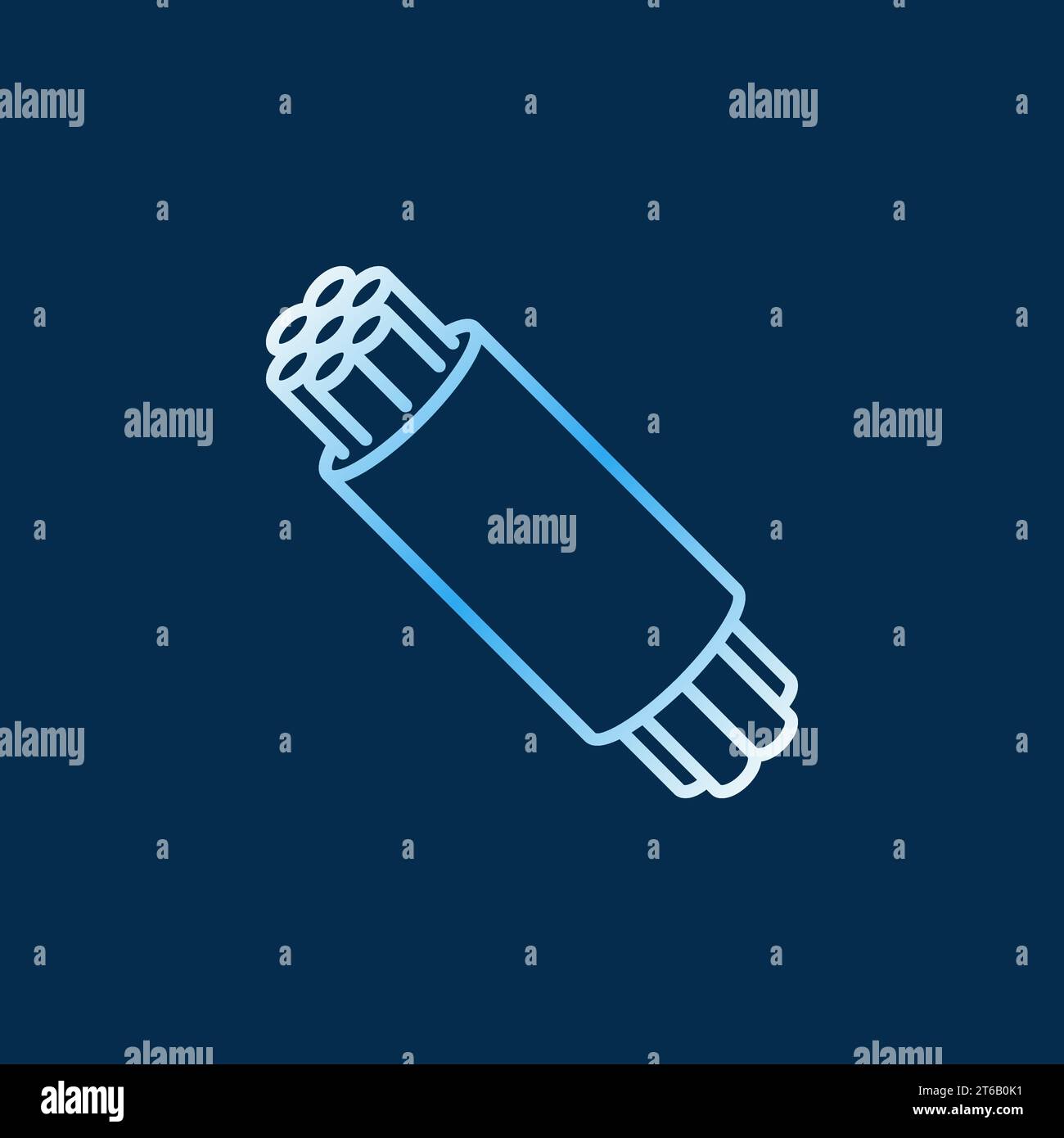 Optical fiber vector colorful outline icon or symbol on dark background ...