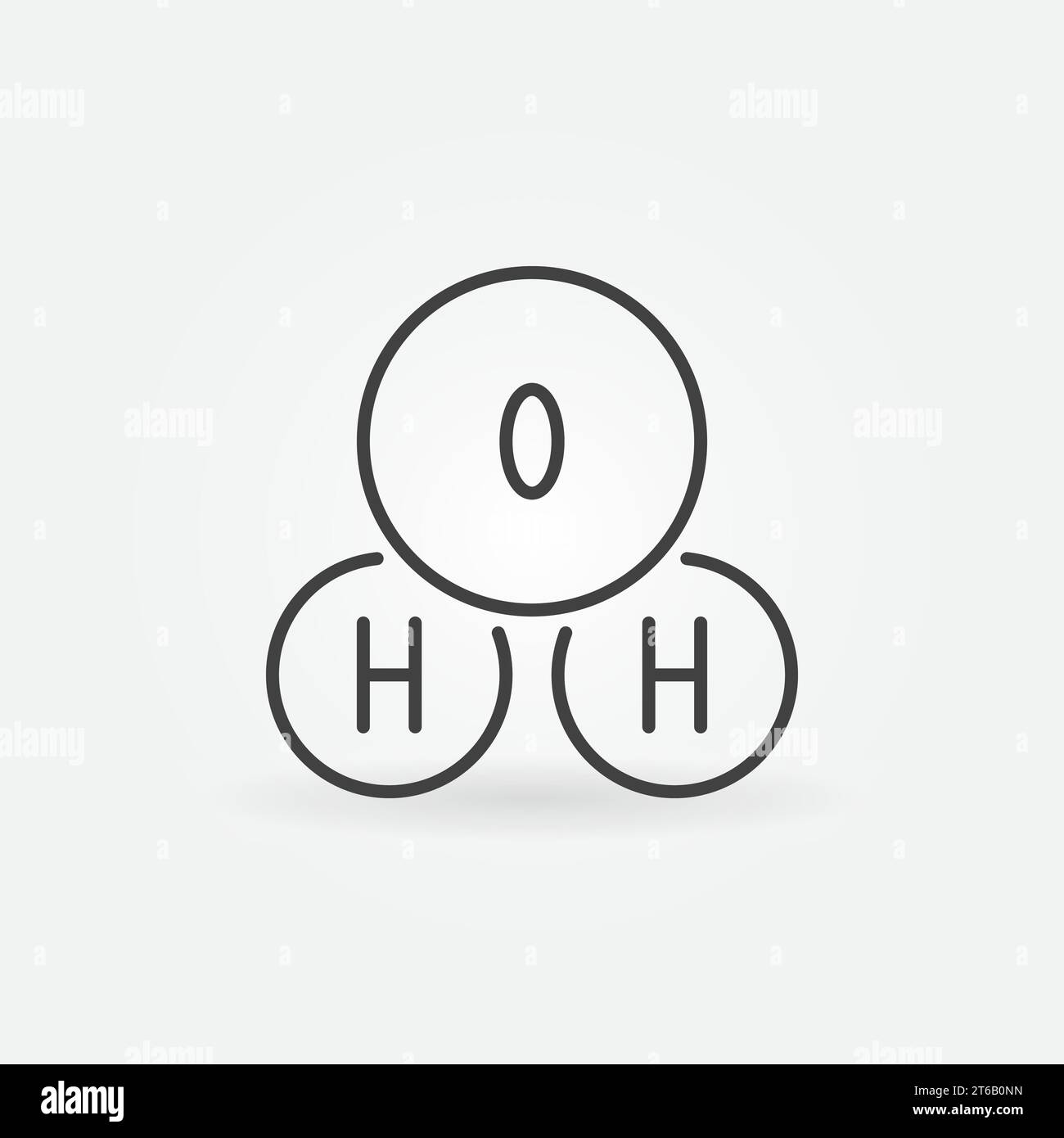 H2o outline icon. Vector water chemical formula concept symbol in thin ...