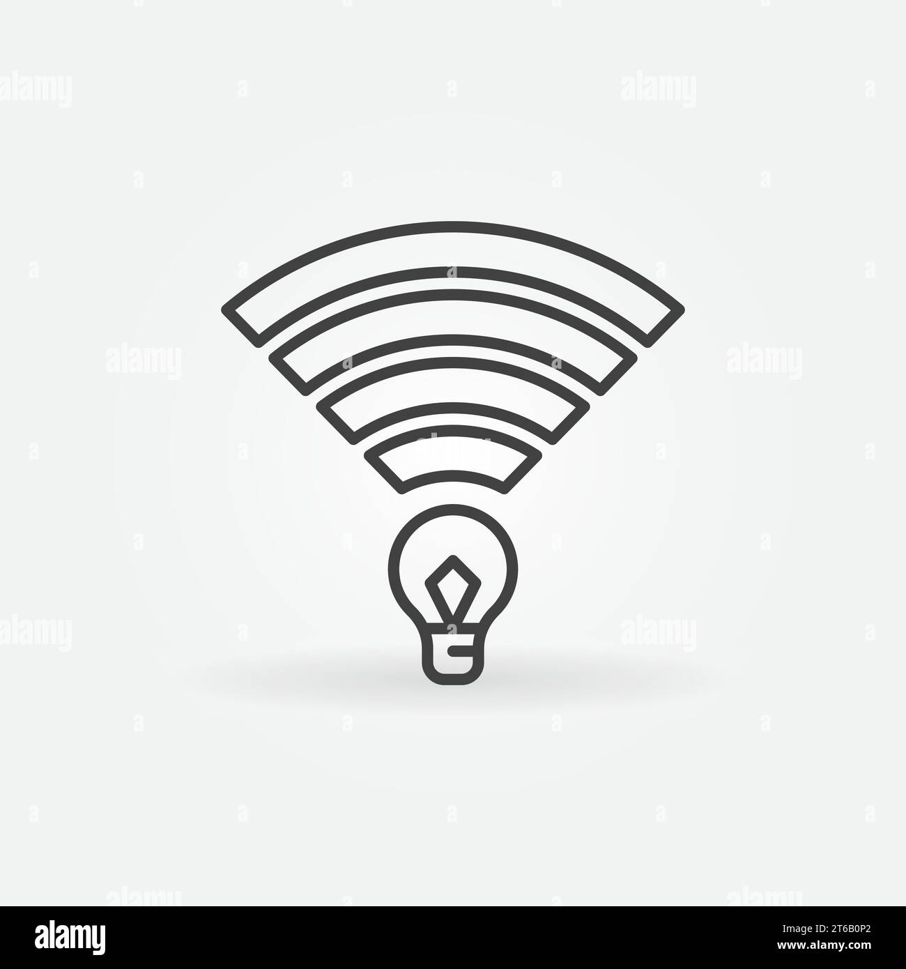 Wireless light bulb outline icon. Vector Wi-Fi smartbulb concept linear ...