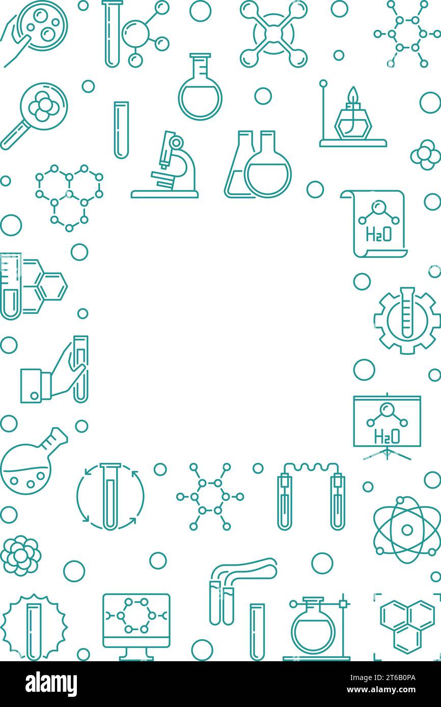 Vector Chemistry vertical frame with empty space for text. Science ...