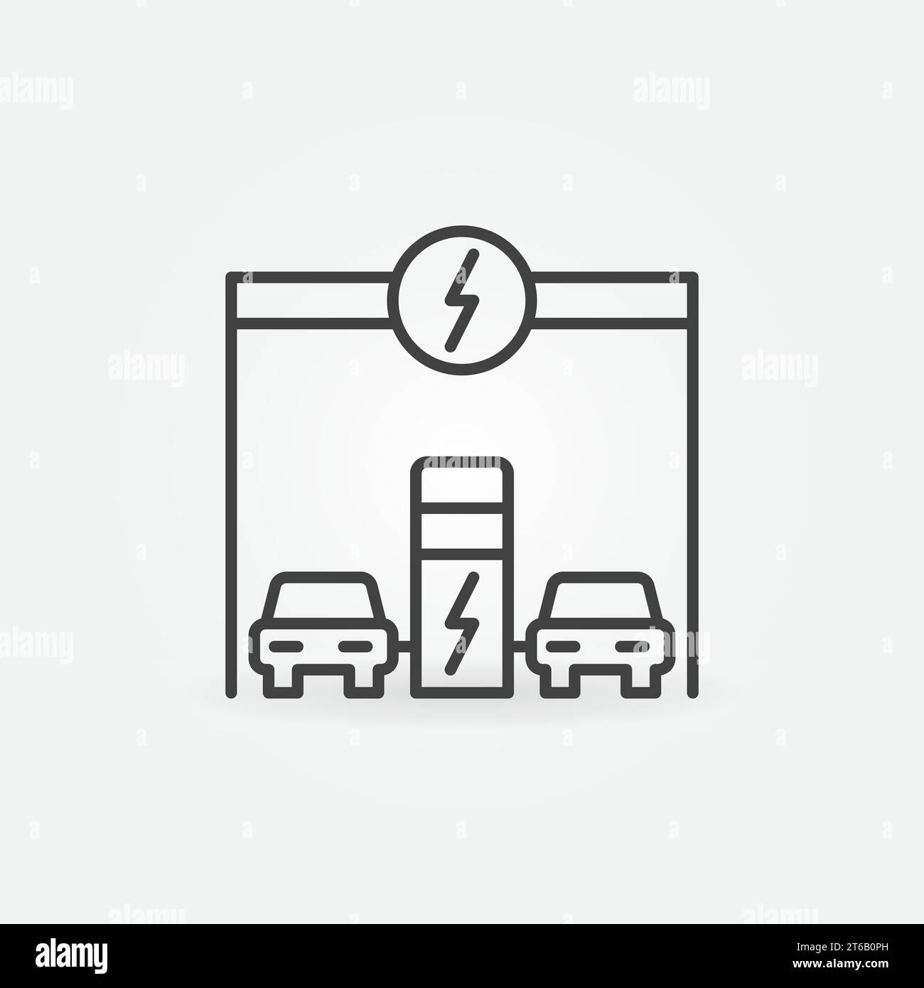 Public EV Charging Network vector concept icon or sign in outline style ...