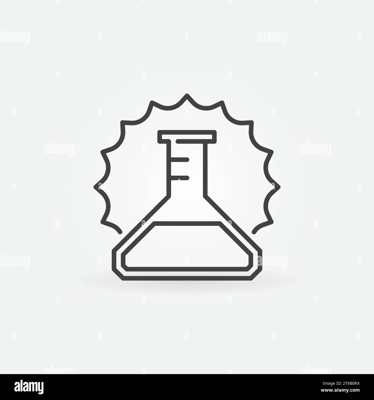 Conical flask outline concept minimal icon - vector chemistry glassware symbol in thin line ...
