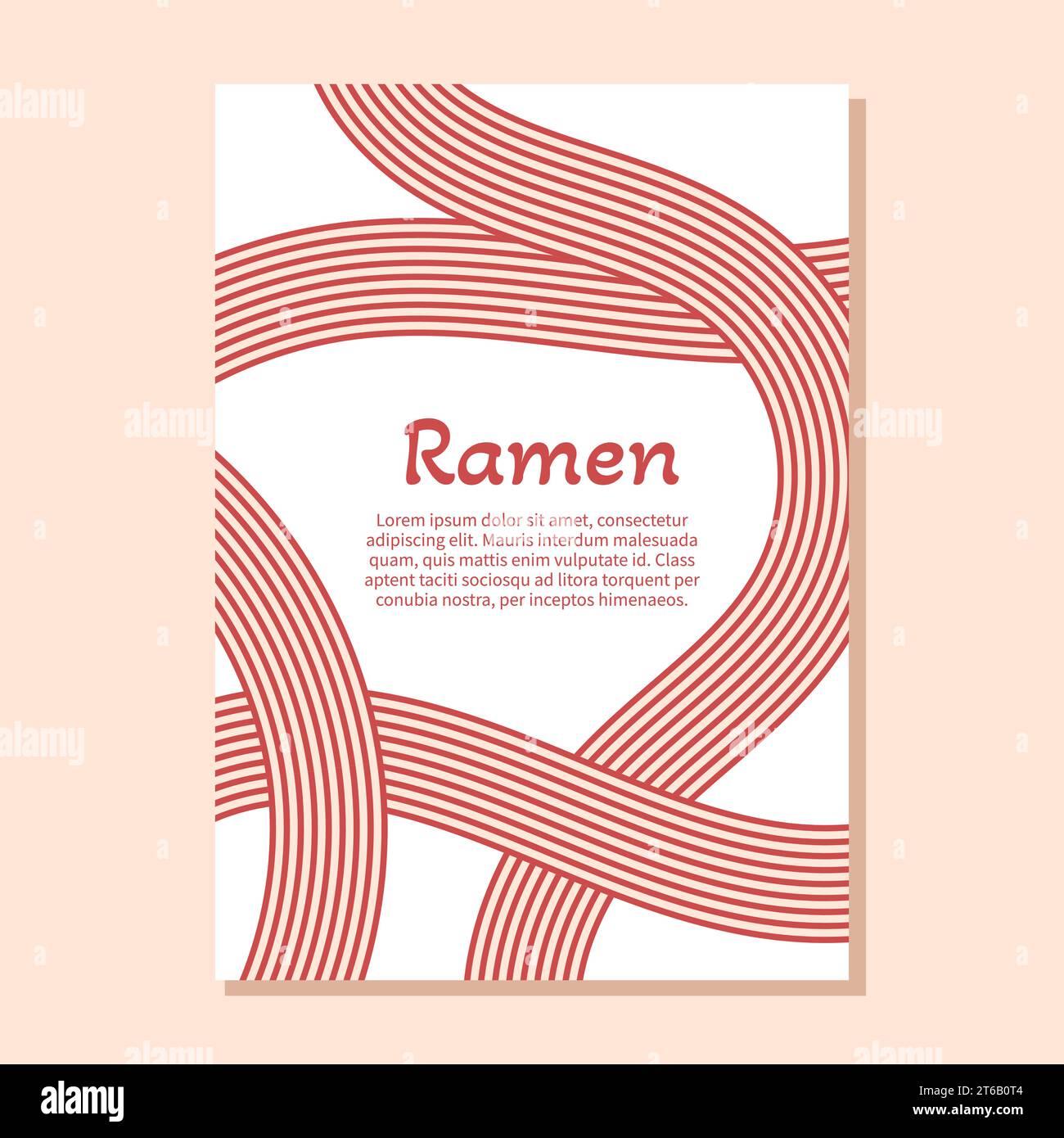 Ramen noodle light red texture poster template. Japanese, Chinese wavy ...