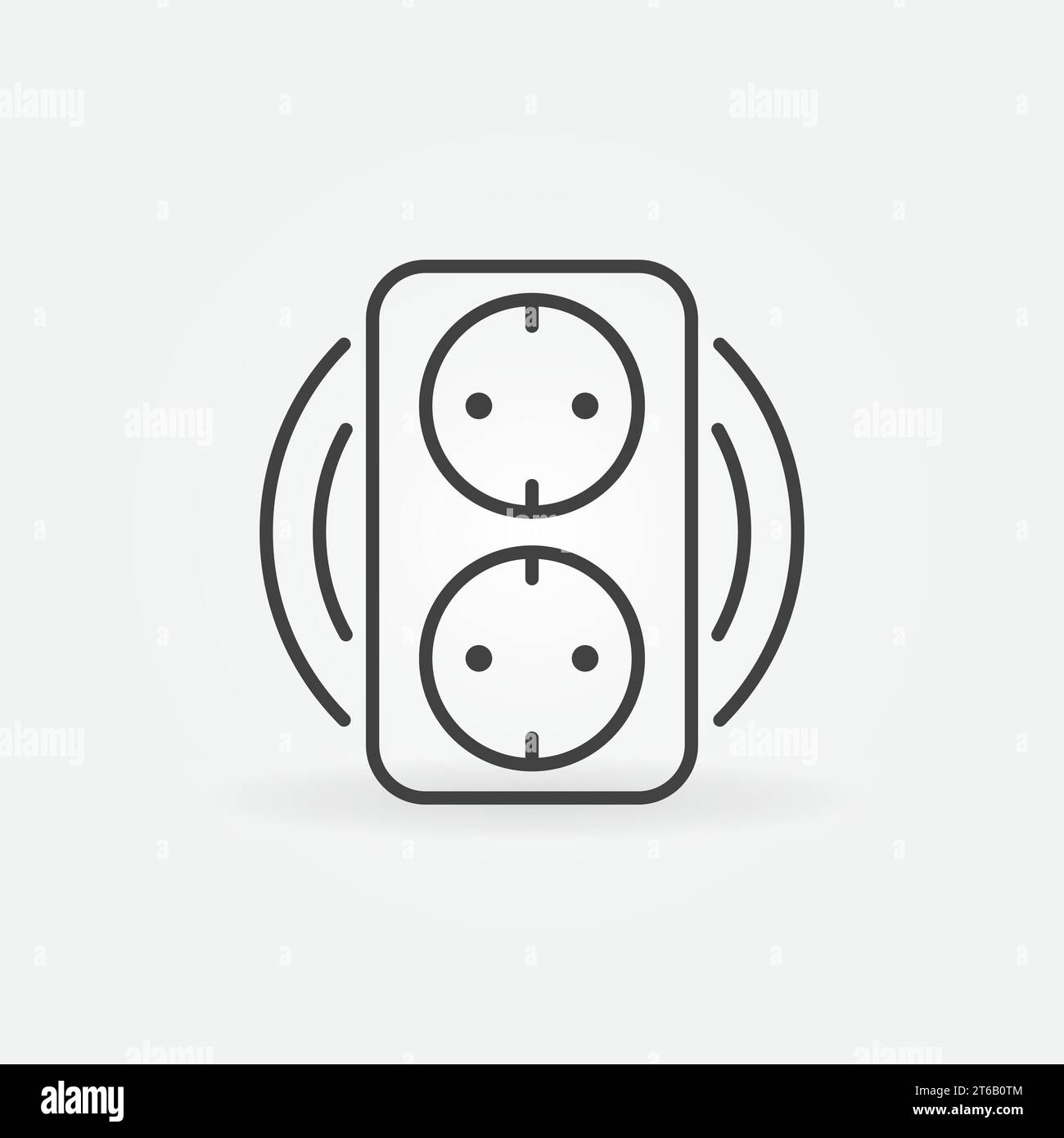 Double smart socket vector concept icon or symbol in outline style ...