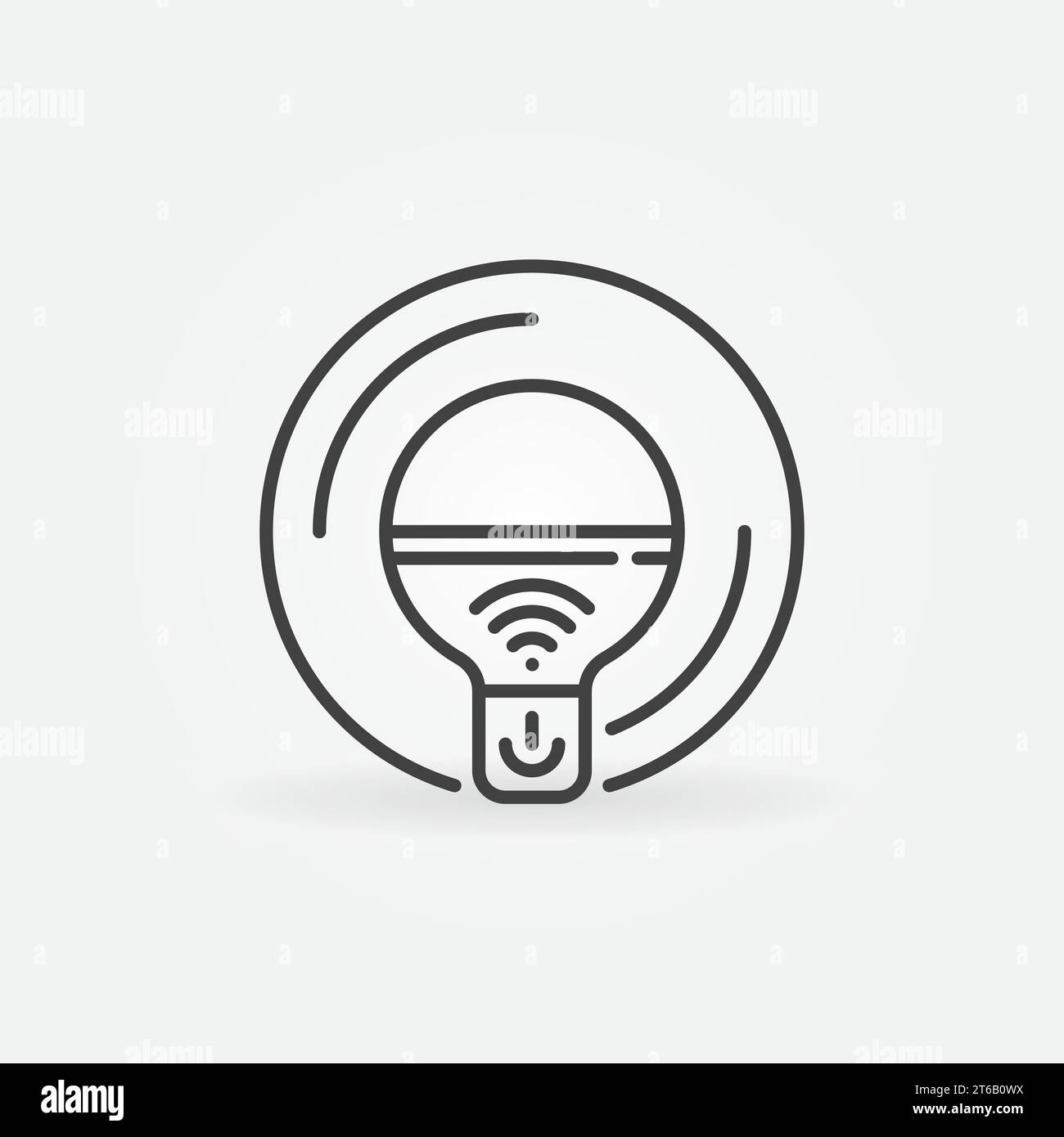 Wi-Fi Smart Light Bulb outline icon. Vector Innovation and smart led ...