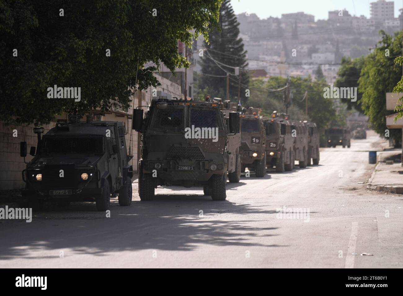 Israeli military convoy enters the Palestinian refugee camp in Jenin ...