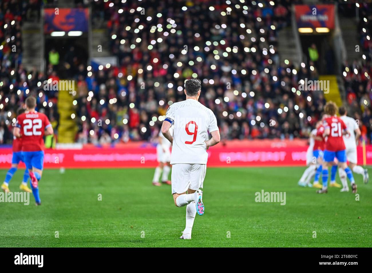 Soccer player with number 9 on his back during the match Stock Photo ...