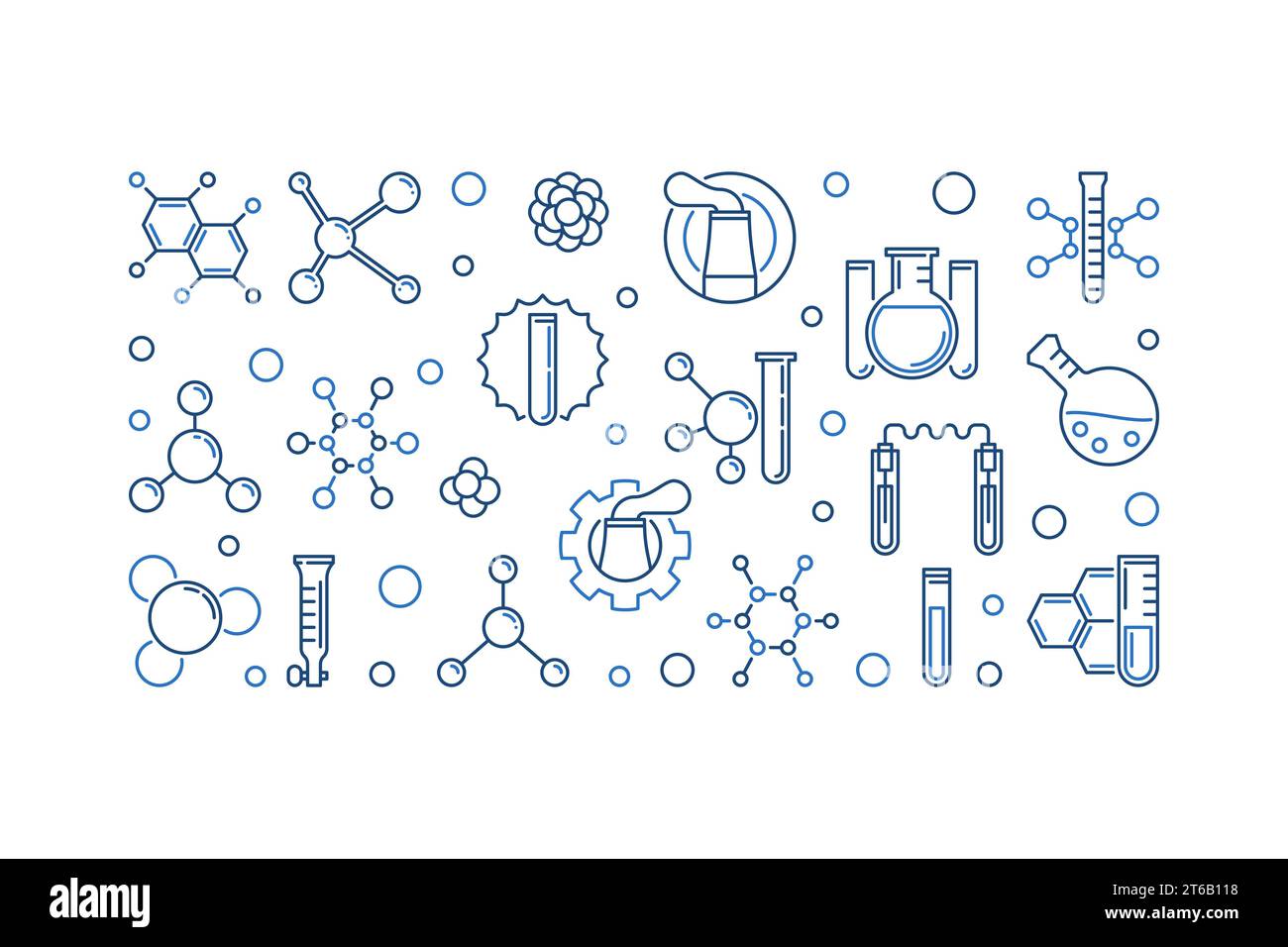 Vector Chemical Industry concept outline illustration or horizontal ...