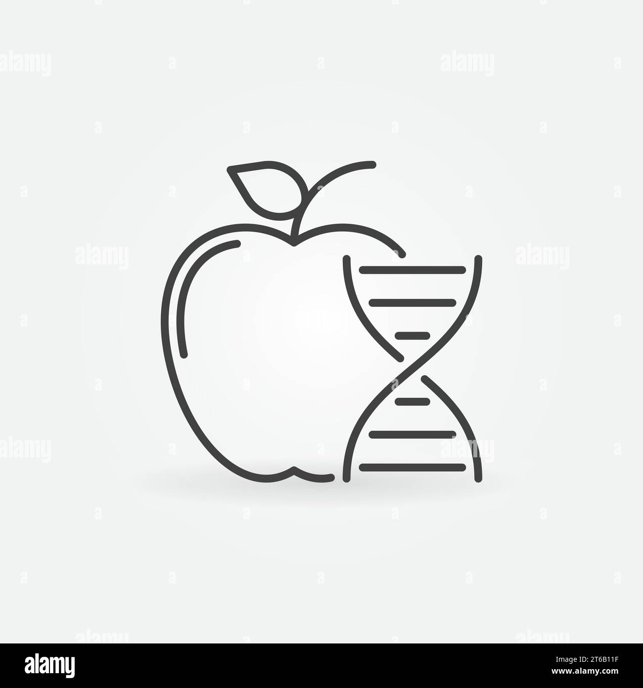 Apple with DNA vector icon. Genetically Modified Apple concept symbol ...