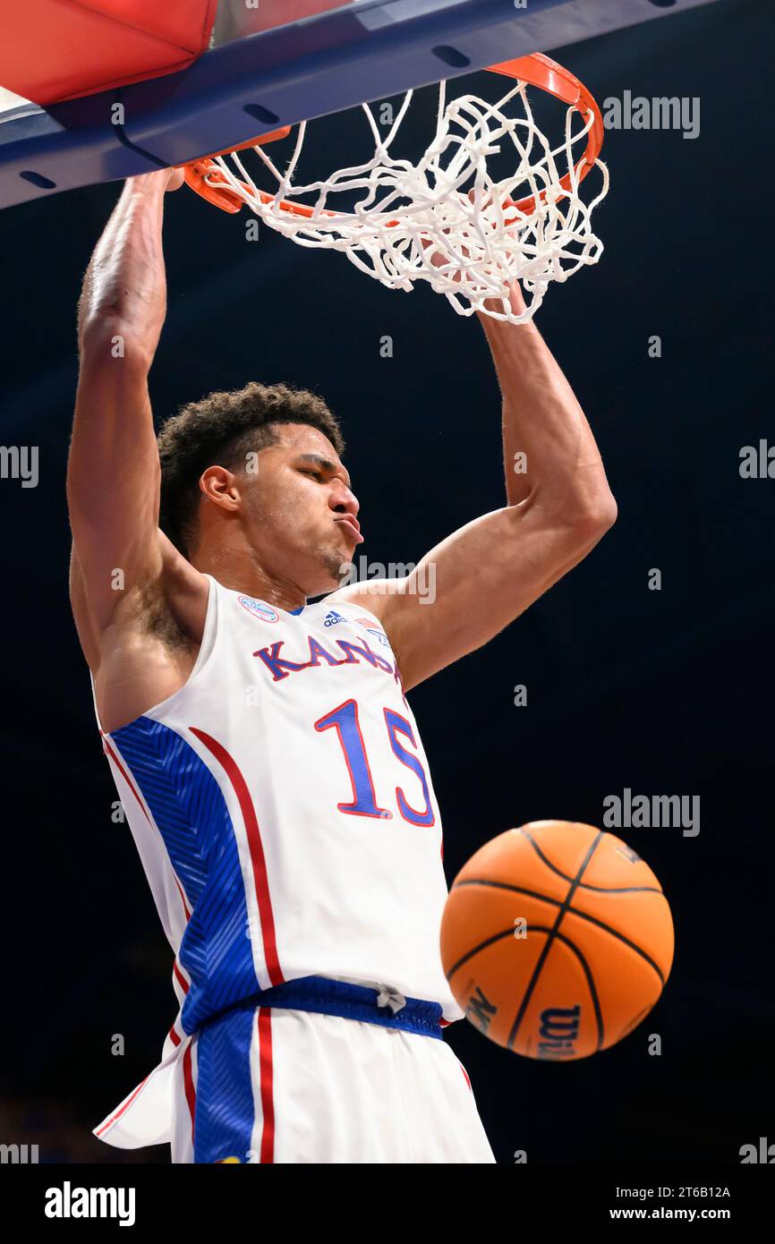 Kansas guard Kevin McCullar Jr. dunks against North Carolina Central ...