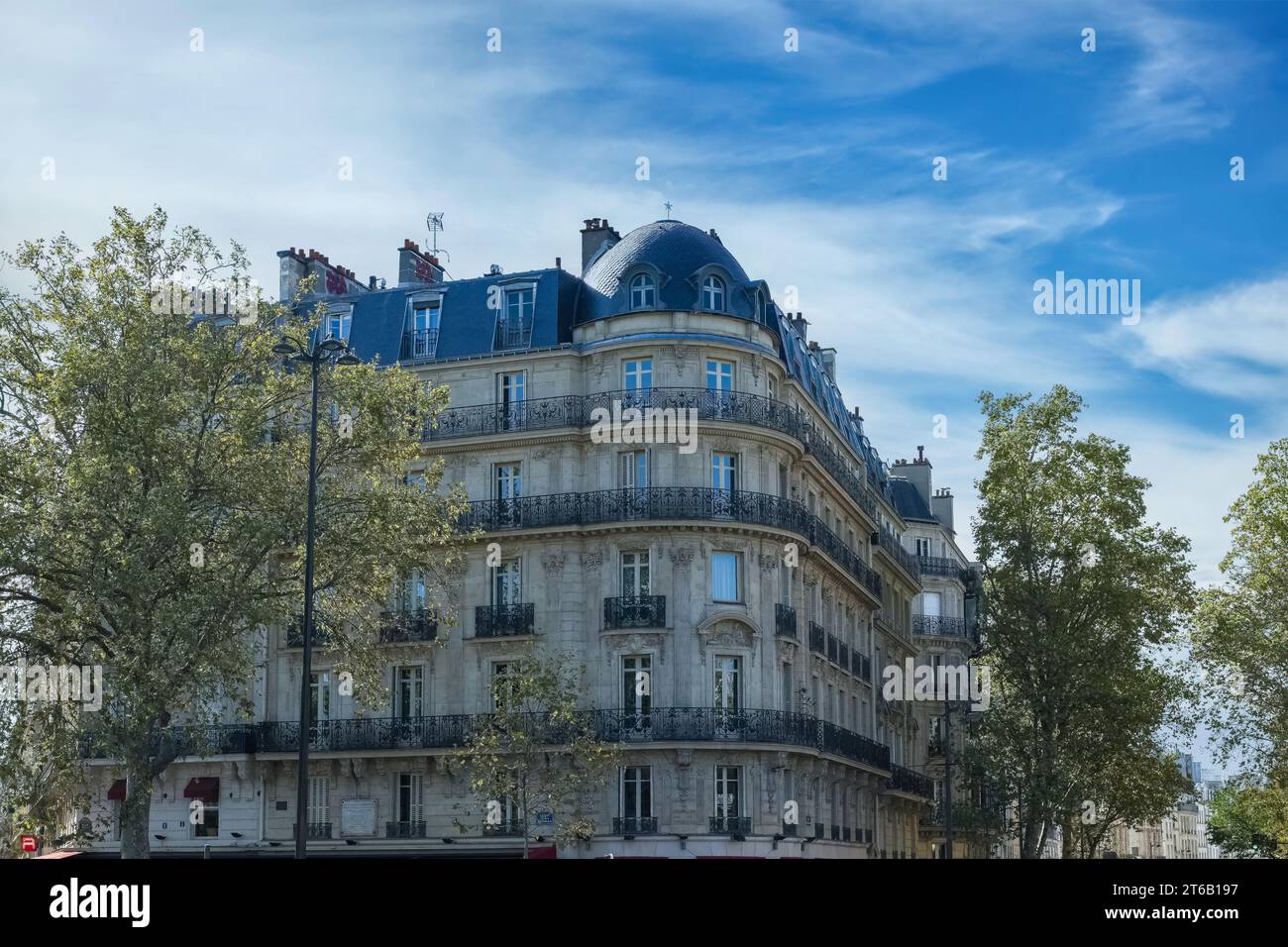 Paris, ancient buildings at Bastille, typical facades, view from the ...