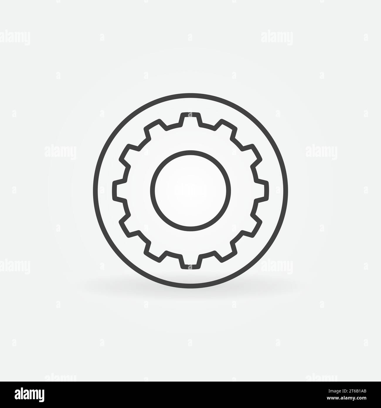 Cog Wheel in Circle linear vector concept icon or logo element Stock ...