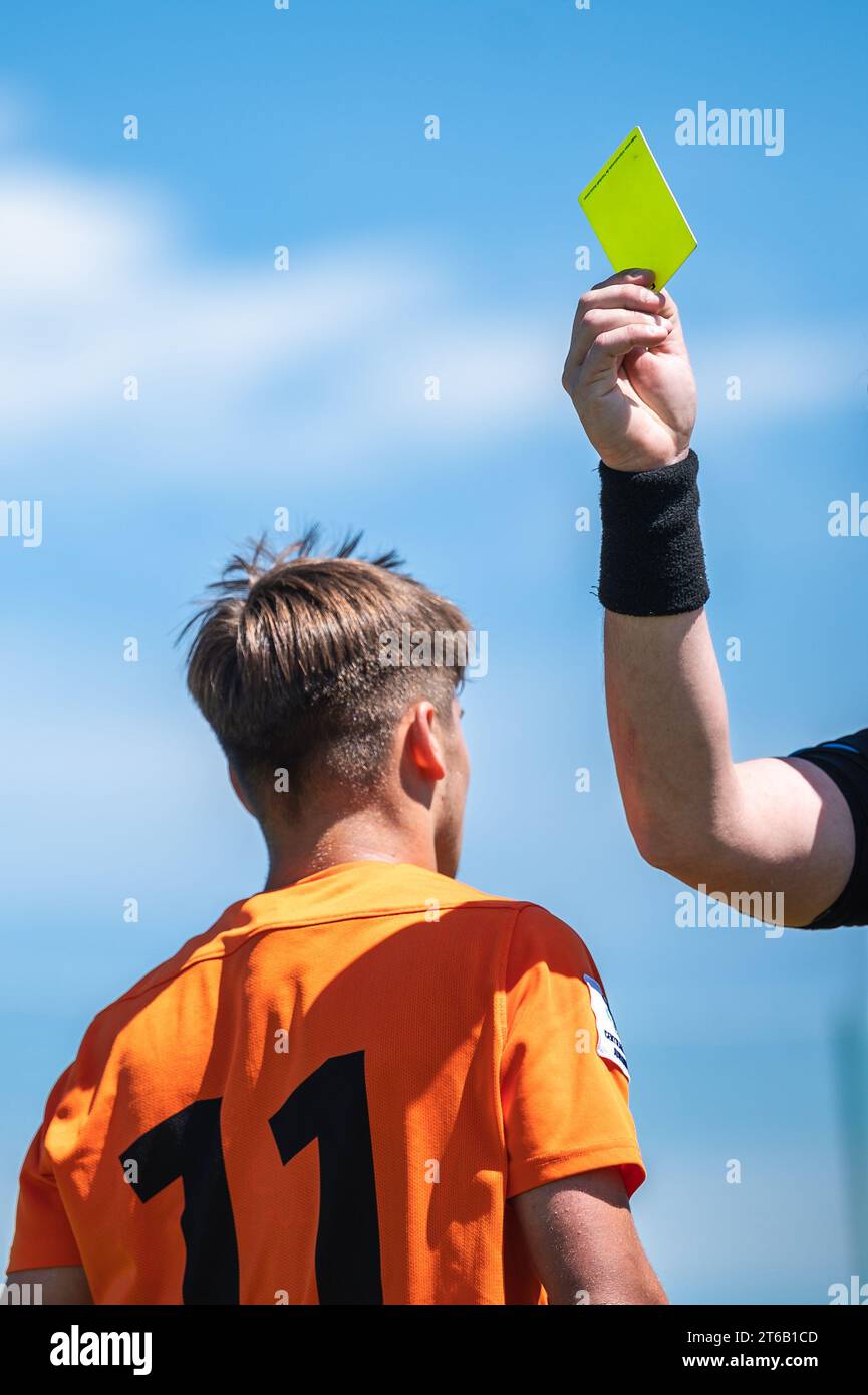 Shows the yellow card football hi-res stock photography and images - Alamy