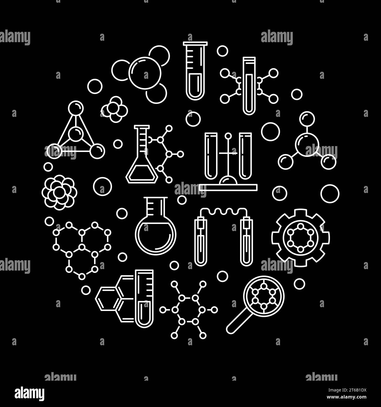 Biochemistry and Molecular Biology vector concept round outline ...
