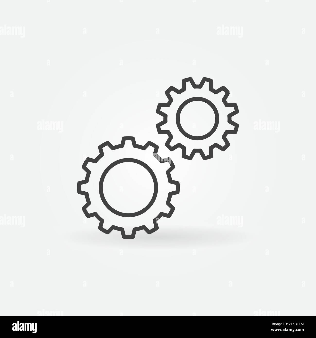 Two Gears outline icon. Settings vector concept line symbol Stock ...