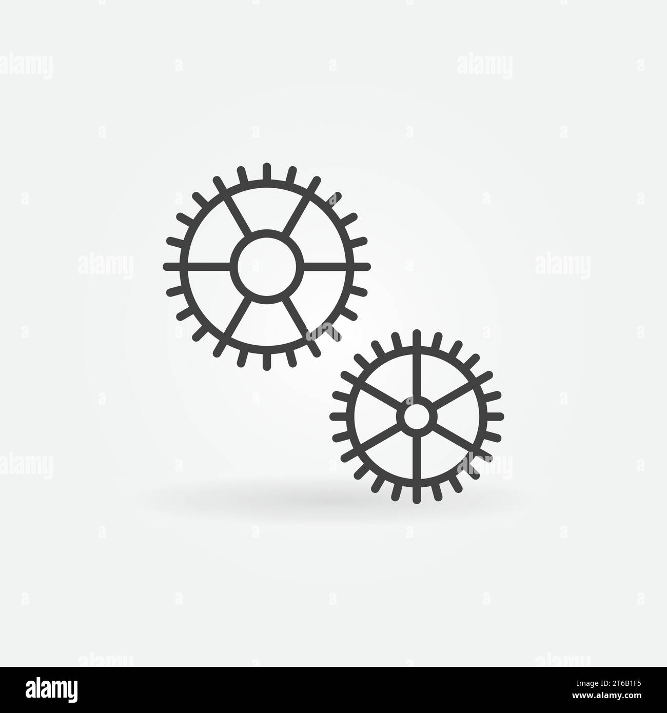 Two Cog Wheels line icon. Mechanism vector concept outline symbol Stock ...