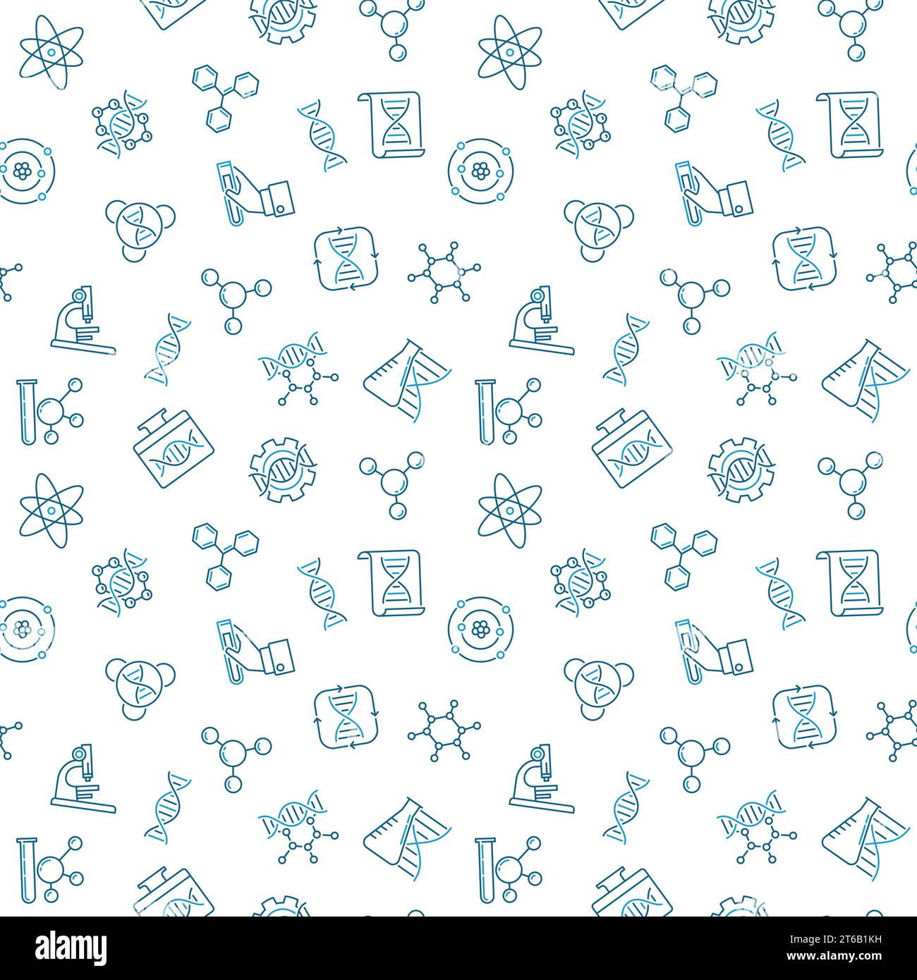 Vector Genetics seamless pattern or background in outline style Stock ...