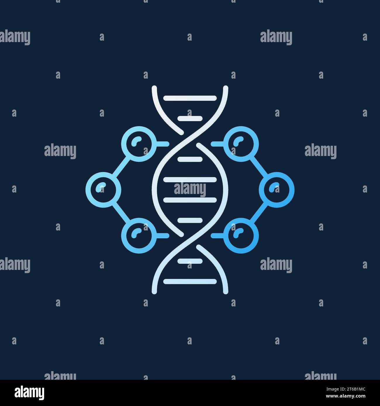 DNA inside Molecule vector colorful outline icon or logo element on ...