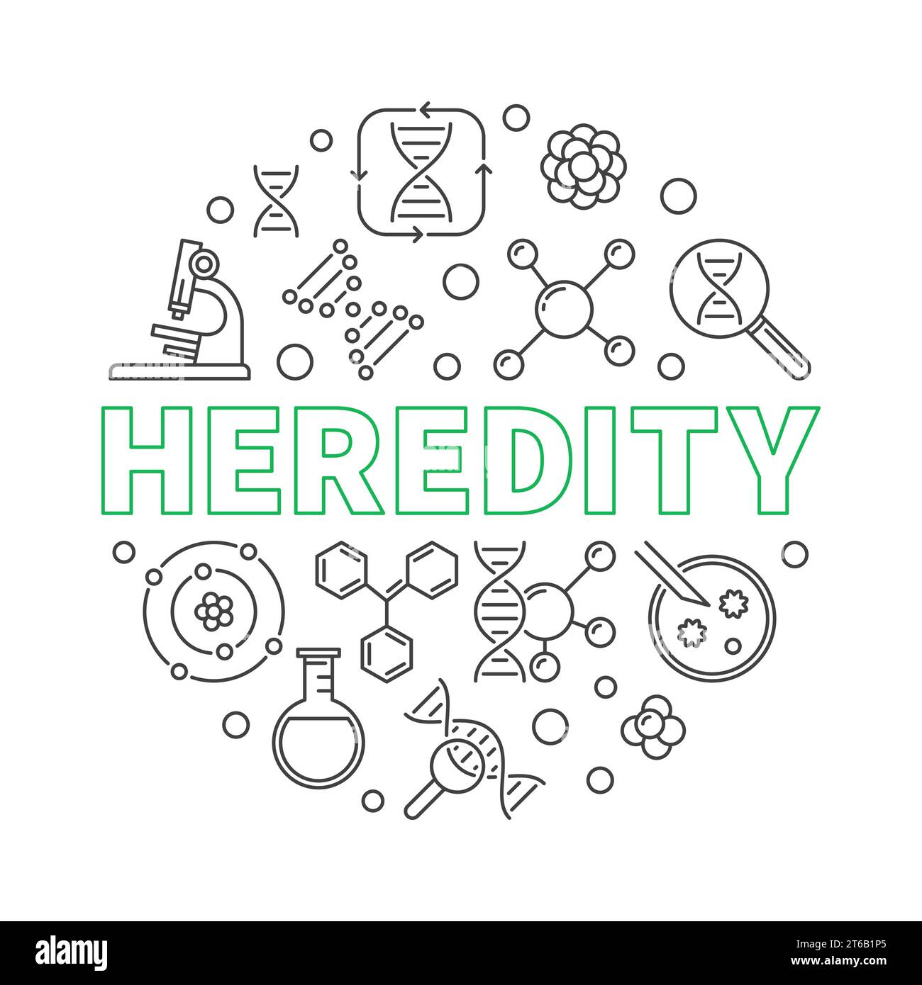Heredity vector round outline concept minimal illustration or symbol ...