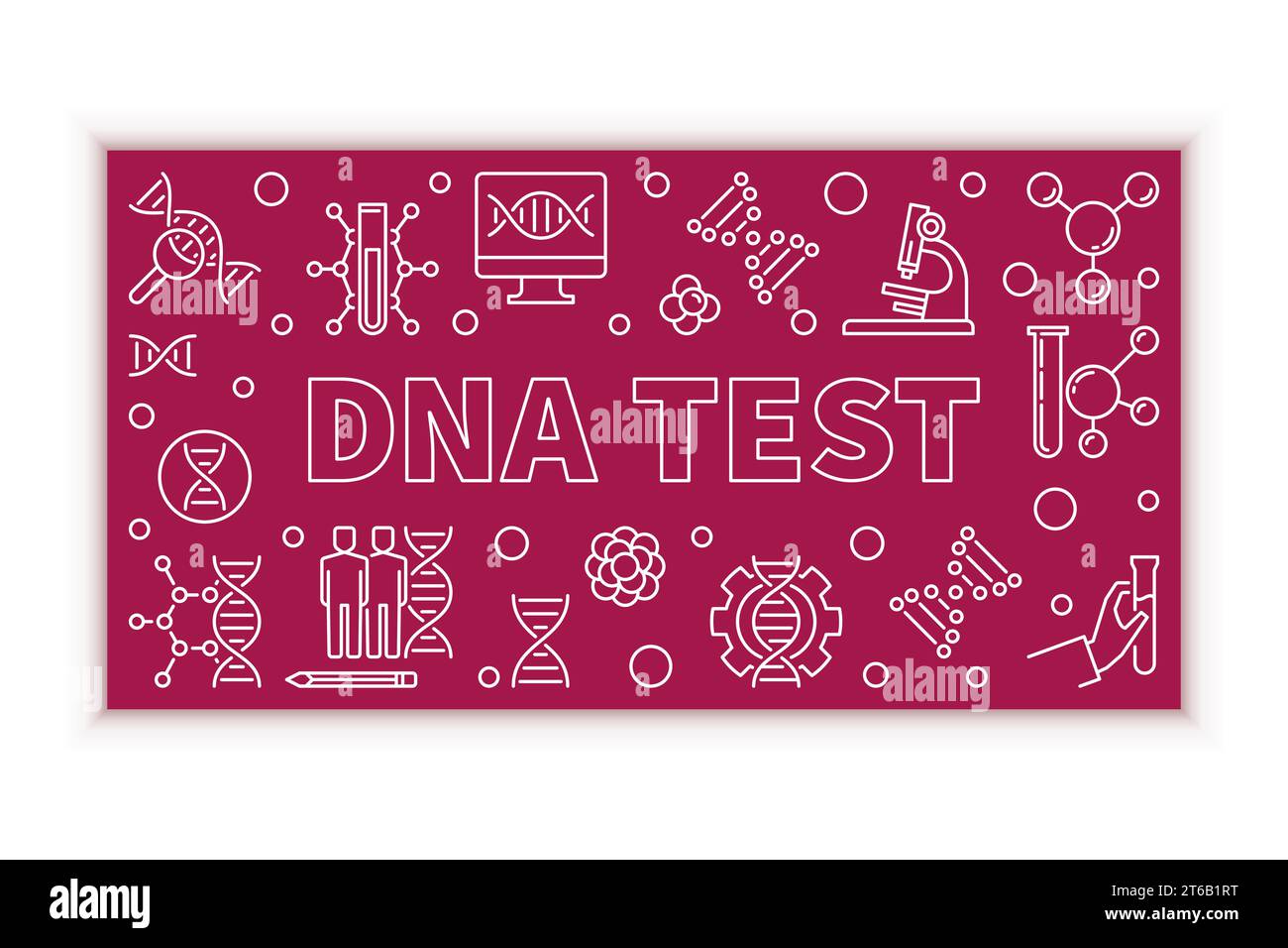 Vector DNA Test concept horizontal illustration in thin line style ...