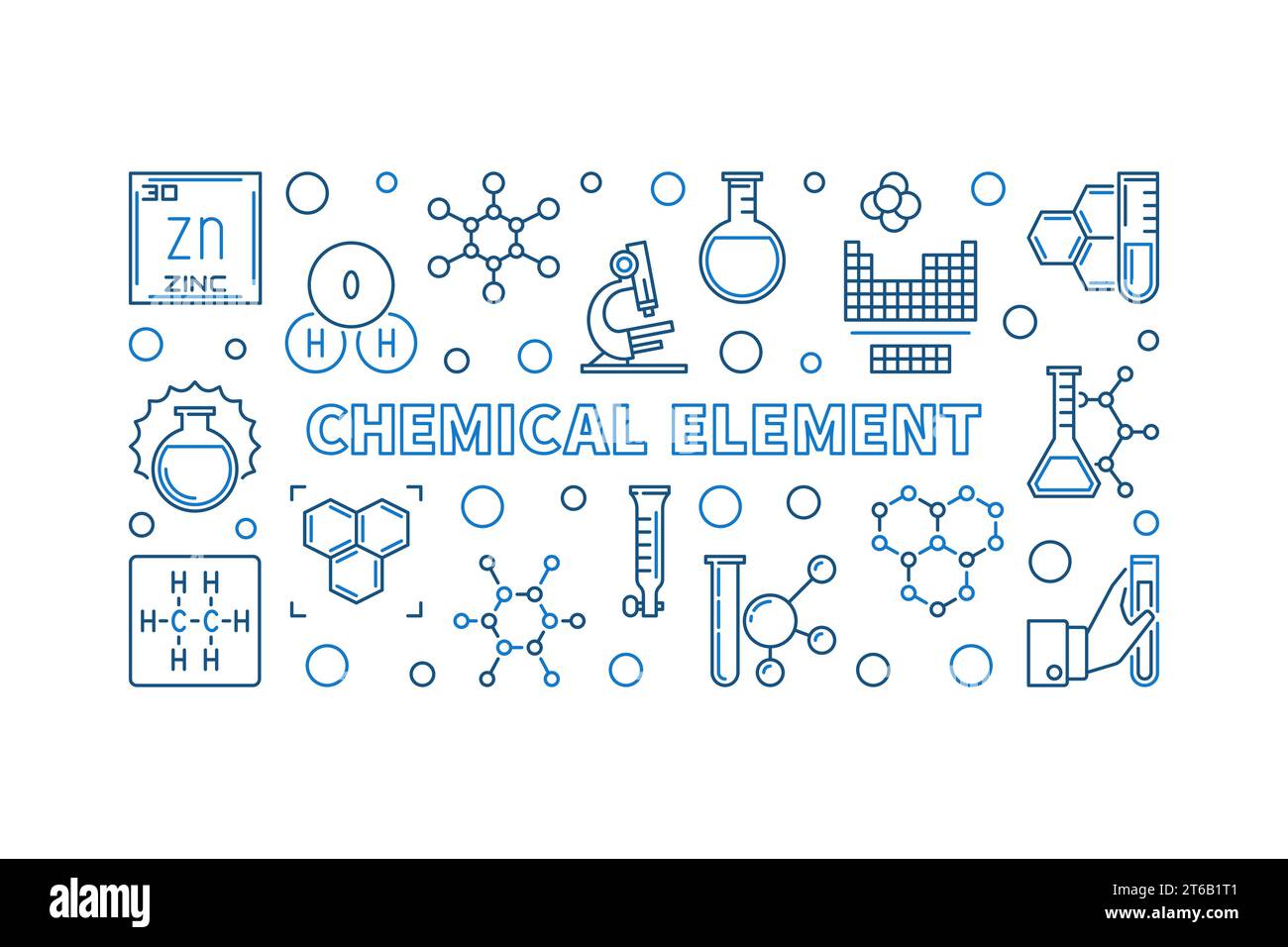 Chemical Element vector concept outline minimal illustration or banner ...