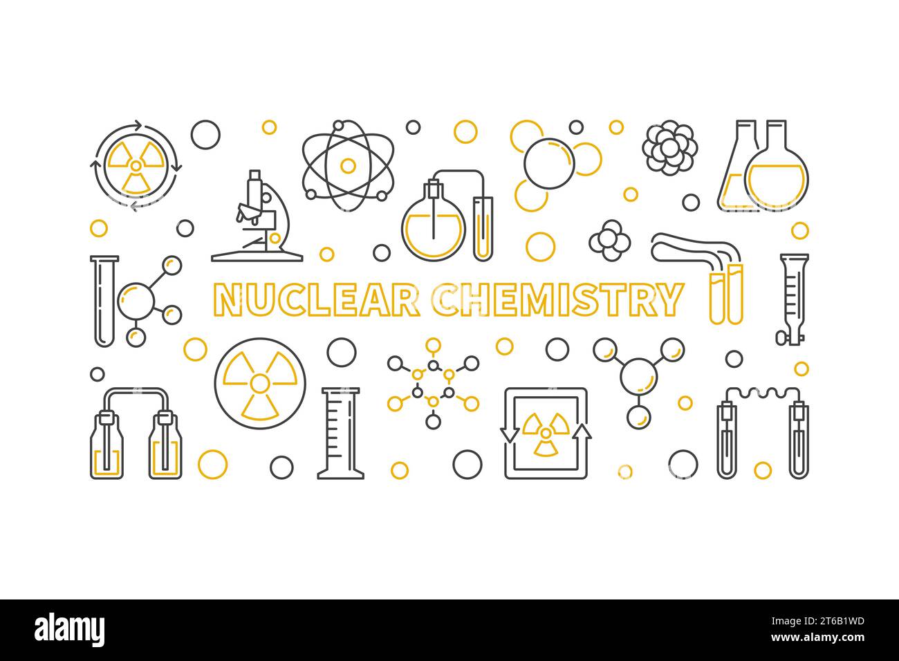 Nuclear Chemistry vector concept horizontal banner or illustration in ...