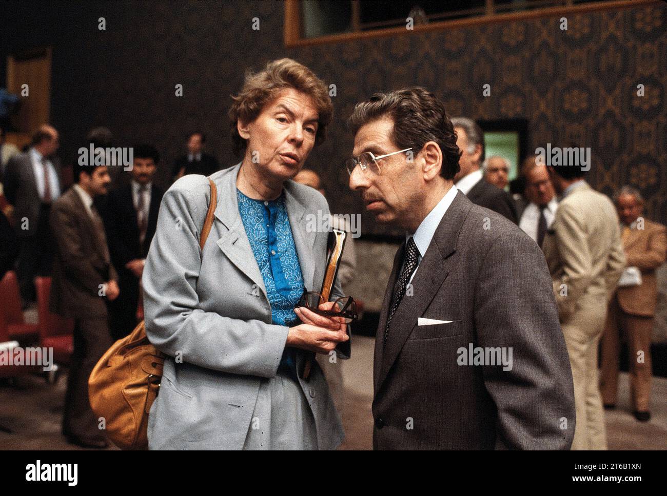 U.S. U.N Ambassador Jeane Kirkpatrick with Israeli U.N. Ambassador ...