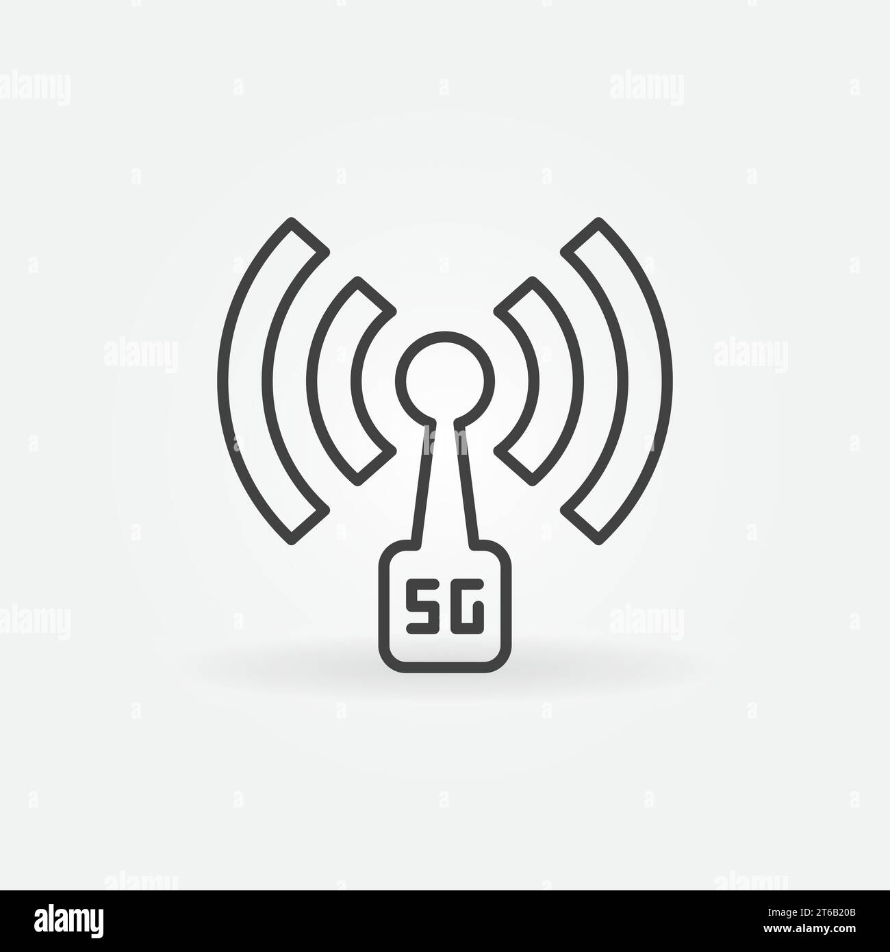 5G antenna concept outline vector icon. Fifth generation cellular ...