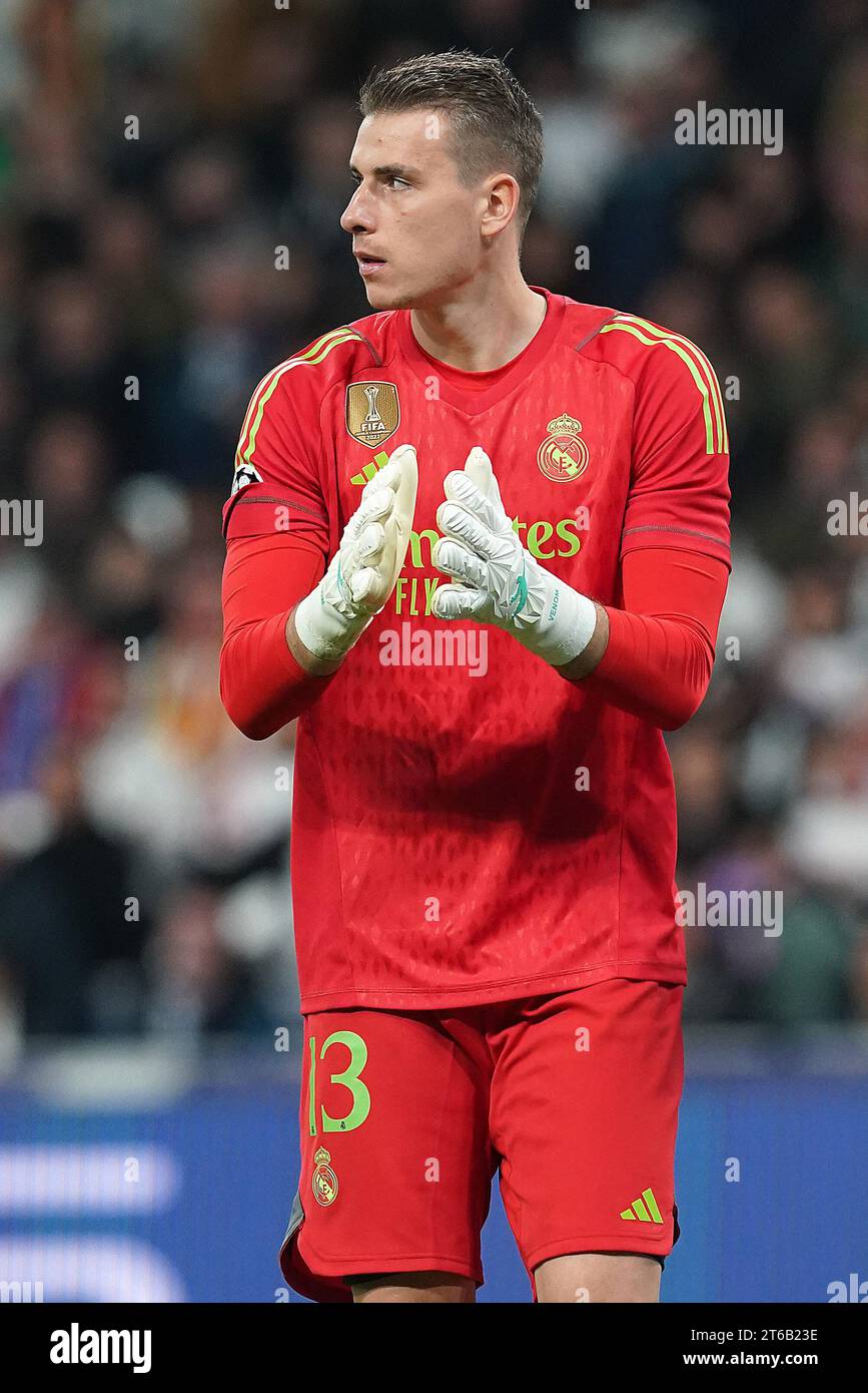 Madrid, Spain. 08th Nov, 2023. Real Madrid CF's Andriy Lunin during ...