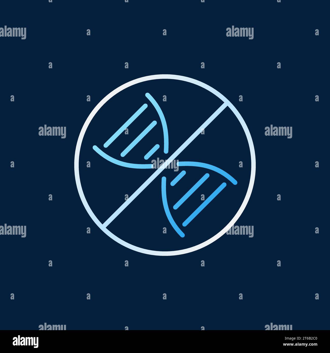 DNA Ban vector colored outline icon or symbol on dark background Stock ...