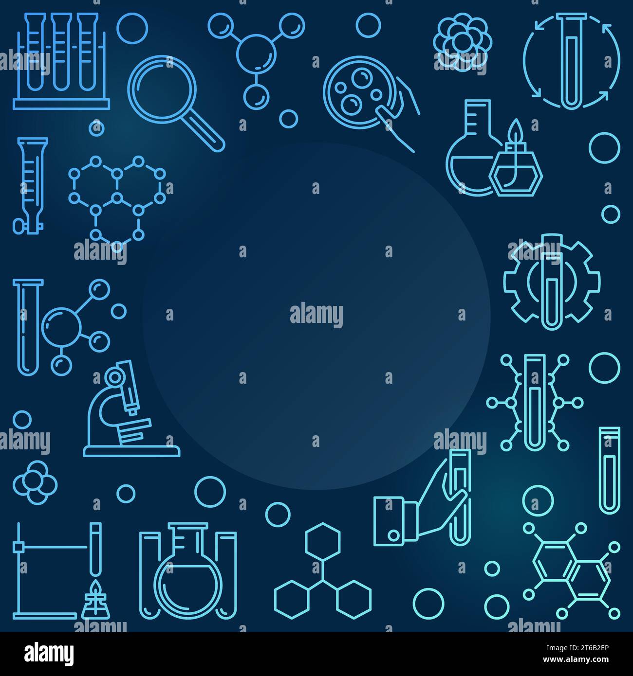 Chemistry Science colored outline frame with empty space - vector ...
