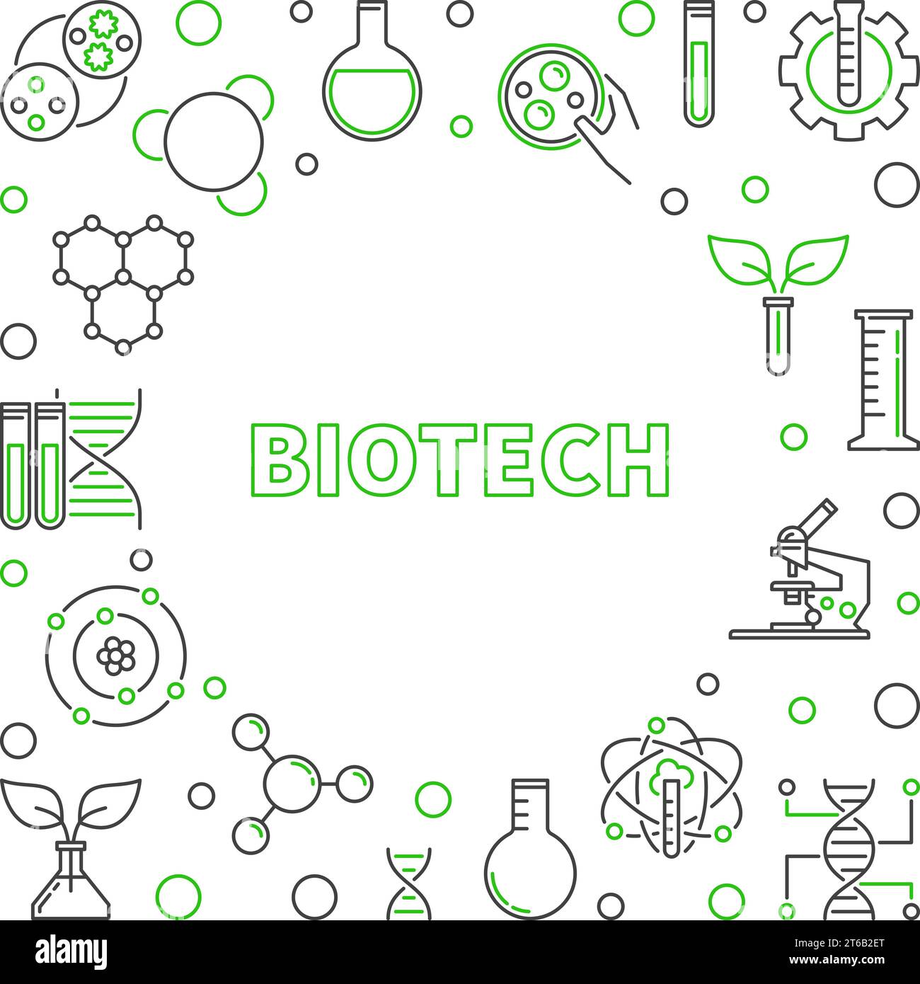 Biotech concept creative outline frame. Vector illustration Stock ...